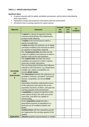 IB ESS Unit 2 Ecosystems 2 - Full unit, study guides and student ...