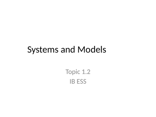 IB ESS Unit 1 - Systems - full unit including student work books ...