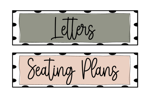 Polka dot neutral primary display pack | Teaching Resources