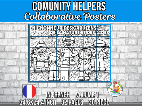 French Community Helpers Collaborative Poster Art Coloring Pages-Volume ...
