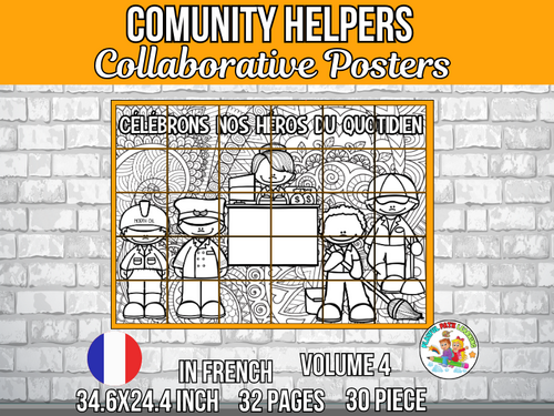 French Community Helpers Collaborative Poster Art Coloring Pages-Volume ...