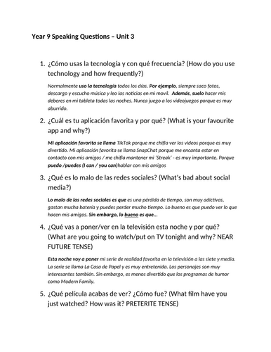 Spanish Claro 2 Pack of Resources (Unit 1,2,3 and 4) | Teaching Resources