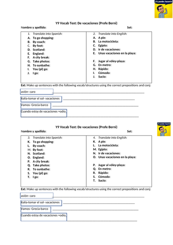 Spanish Claro 2 Pack of Resources (Unit 1,2,3 and 4) | Teaching Resources