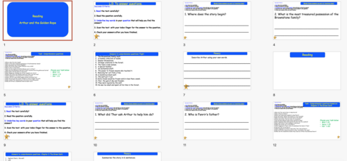 Arthur and the Golden Rope by Joe Todd Stanton- comprehension questions ...