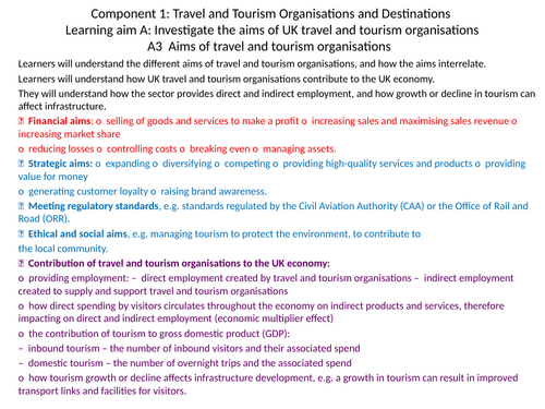 BTEC L2 Travel & Tourism - PowerPoints | Teaching Resources