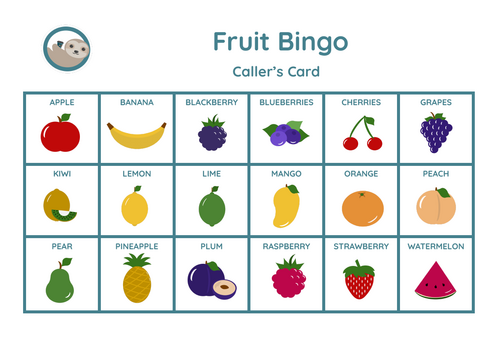 ESL Fruit Bingo | Teaching Resources