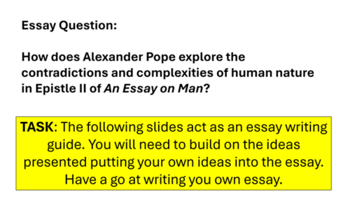 An Essay on Man, Epistle 2, by Alexander Pope - Full Lesson Activities ...