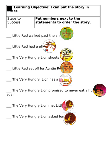 Little Red and the Very Hungry Lion - Y1 English Unit of Work ...
