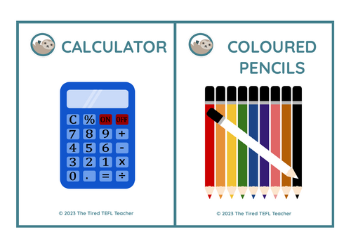 ESL Stationery Flashcards | Teaching Resources