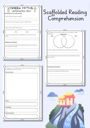 Greek Myths Information Text Scaffolded EnglishReading Questions - KS2 ...