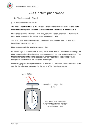 AS physics - quantum phenomena | Teaching Resources