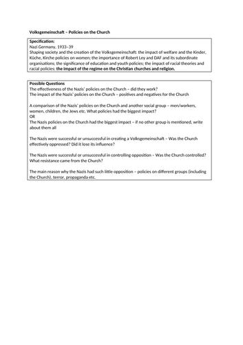 Nazi Policies on the Church – 1933-1939 - Germany - IAS History ...