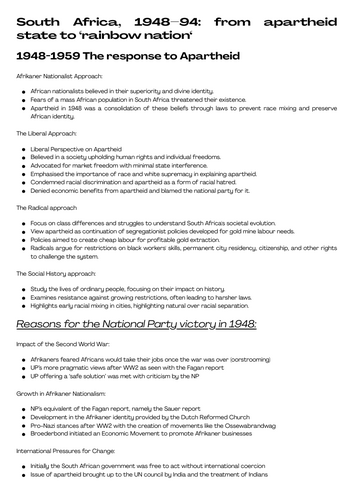 Edexcel A-Level History South Africa, 1948–94: from apartheid state to ...