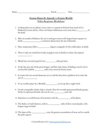 Frozen Planet 2 - Episode 1 - Frozen World | Teaching Resources