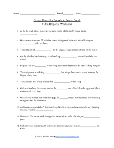 Frozen Planet 2 - Episode 4 - Frozen South | Teaching Resources