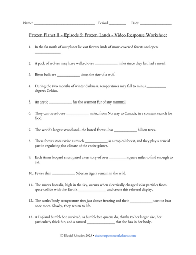 Frozen Planet 2 - Episode 5 - Frozen Lands | Teaching Resources