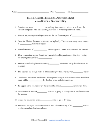 Frozen Planet 2 - Episode 6 - Our Frozen Planet | Teaching Resources