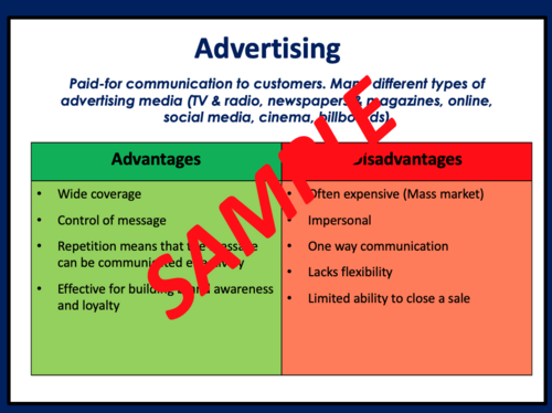 Promotion - AQA A Level Business Studies - Lesson PowerPoint | Teaching ...