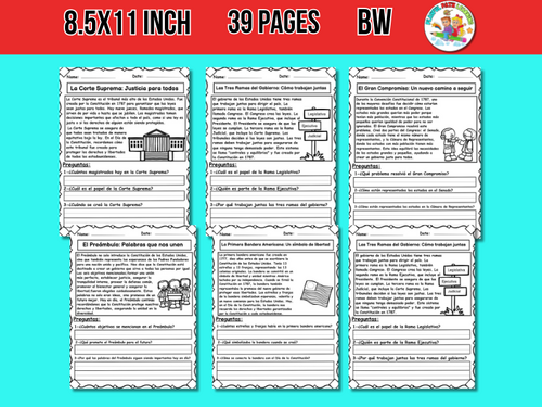 U.S. Constitution Day Reading Comprehension Passages and Questions in ...