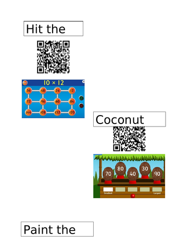 QR codes for Maths Games KS1 EYFS | Teaching Resources