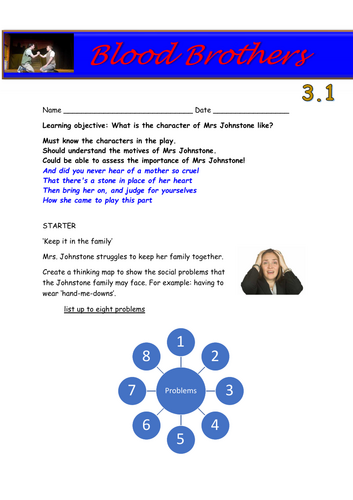 Blood Brothers Worksheets (Functional Skills L1) | Teaching Resources