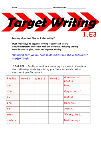 'Target' Functional Skills Writing English E3 | Teaching Resources