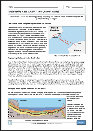 Engineering Case Study - The Channel Tunnel | Teaching Resources