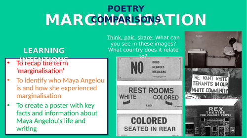 KS3 Poetry SOW: Topic of Marginalisation | Teaching Resources