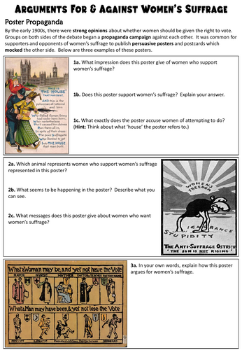 Votes for Women - Female Suffrage - Arguments for & against 1900s ...