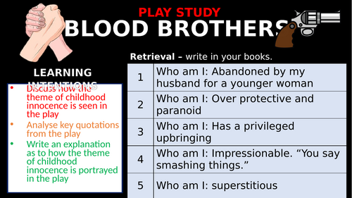 Blood Brothers 6 Week SOW | Teaching Resources