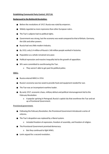 Lenin’s Government L2 – 1917-1924 – Russia Lenin to Yeltsin - IAS ...