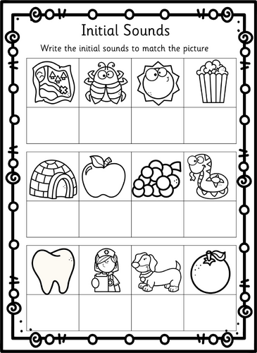 Initial Sound Activity Sheets Phonics EYFS | Teaching Resources