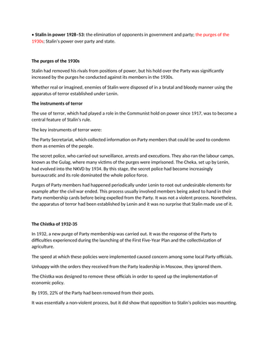 Stalin’s Government L2- Purges – 1928-1953 – Russia Lenin to Yeltsin ...
