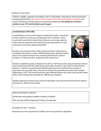 Brezhnev’s Government – 1964-82 – Russia Lenin to Yeltsin - IAS History ...