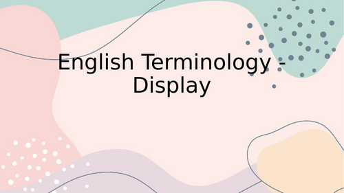English Terminology PPT | Teaching Resources