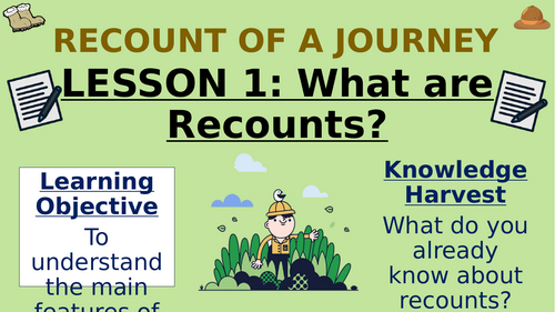 Recount of a Journey - Lesson 1 - What are Recounts? | Teaching Resources