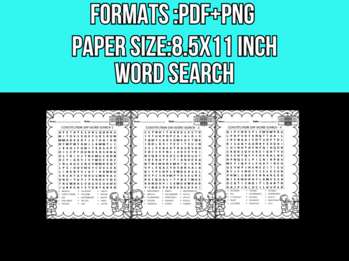 U.S. Constitution Day Word Search and Word Scramble Puzzles|Morning ...