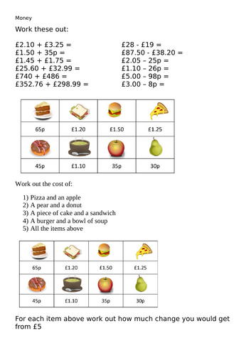 Money E1 to E3 worksheets Functional Maths | Teaching Resources