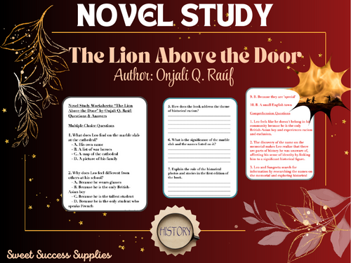 Novel Study Worksheets: “The Lion Above the Door” by Onjali Q. Raúf ...