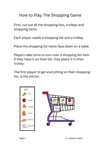 The Shopping Game Activity Pack/ Role play | Teaching Resources