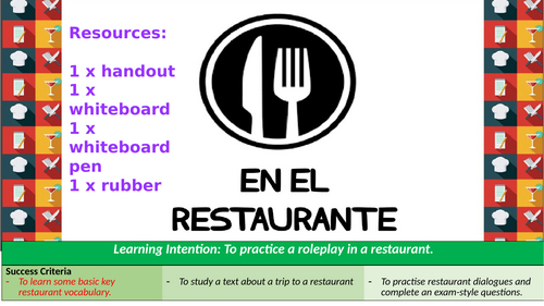ROLEPLAY: EN EL RESTAURANTE PARTE 1 | Teaching Resources