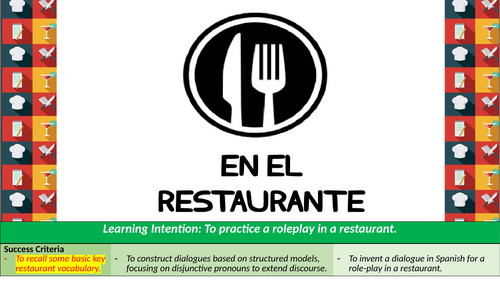 ROLE PLAY: EN EL RESTAURANTE PARTE 2 | Teaching Resources