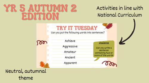 Year 5 Morning Work/Starters Autumn 2 | Teaching Resources