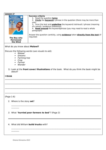 KS2 The Boy Who Harnessed the Wind by William Kamkwamba and Bryan ...