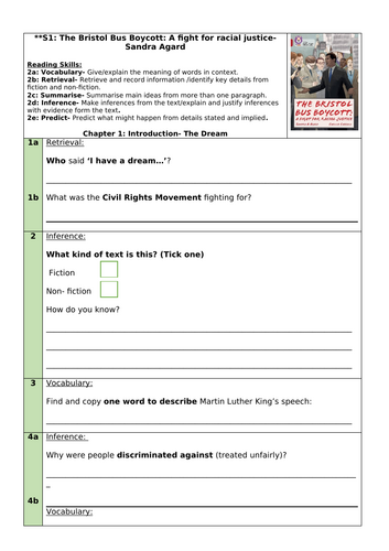 LKS2 Guided Reading: 'The Bristol Bus Boycott: A fight for racial ...