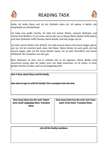 GERMAN GCSE AQA Intro: Identity and Relationships 2024 | Teaching Resources