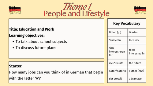 GERMAN GCSE AQA: Education & Work 2026 | Teaching Resources