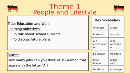 GERMAN GCSE AQA: Education & Work 2026 | Teaching Resources