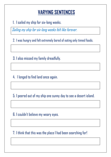 Recount of a Journey - Lesson 5 - Varying Sentences! | Teaching Resources