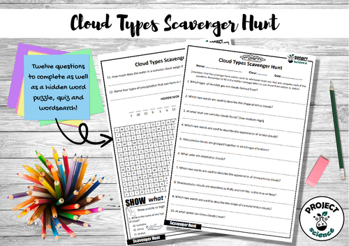 Cloud Types Scavenger Hunt | Teaching Resources